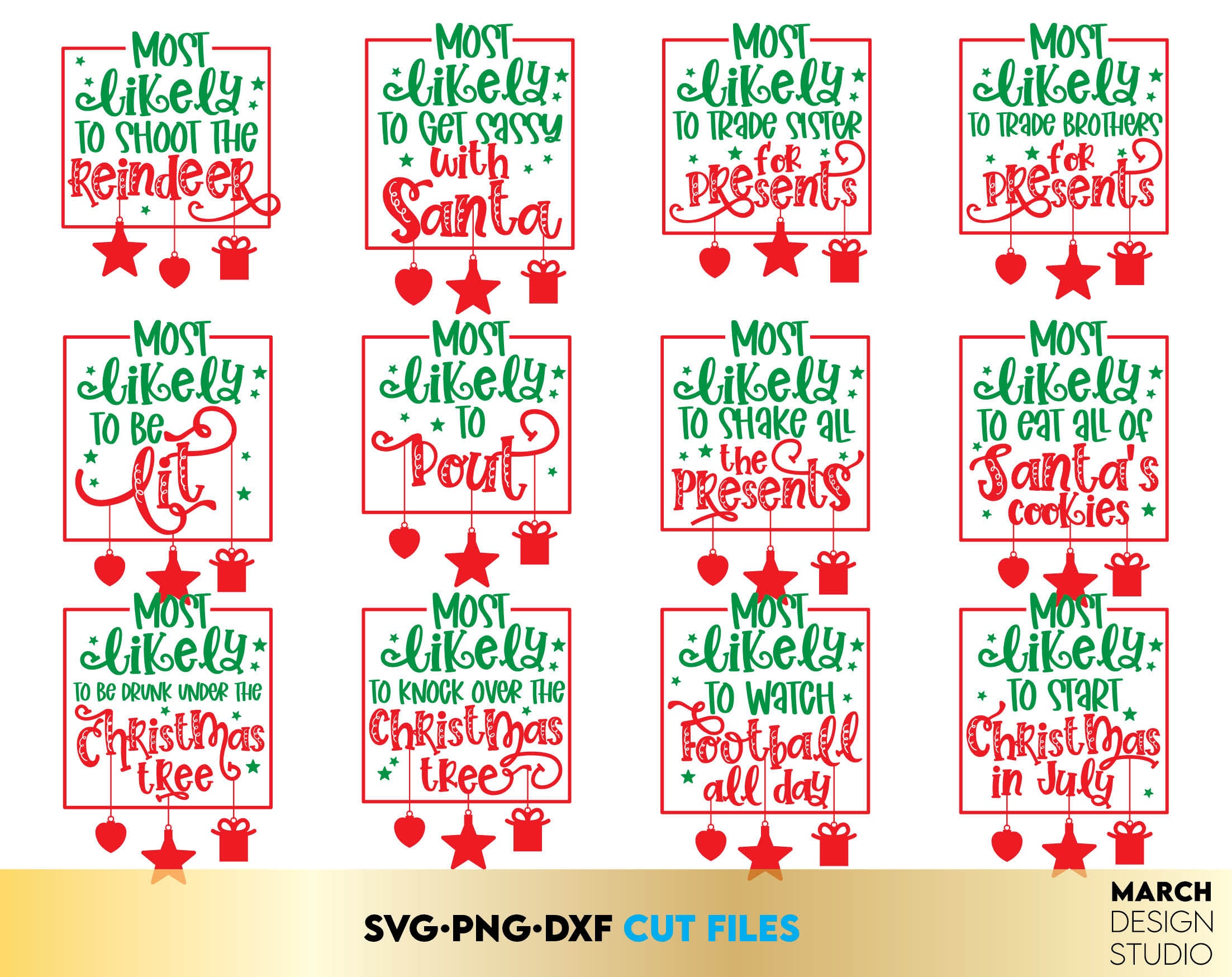 Most Likely to Christmas SVG Bundle Family Christmas SVG - Etsy
