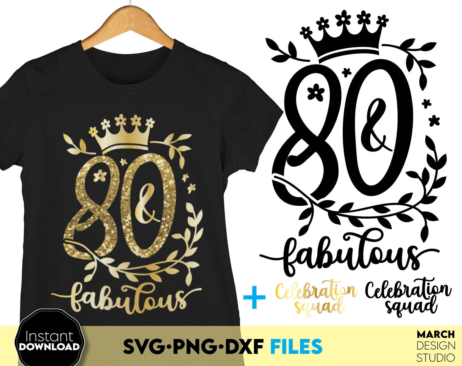 80 and Fabulous Svg Svg and Party Crew Designs: Eighty Birthday Shirt ...