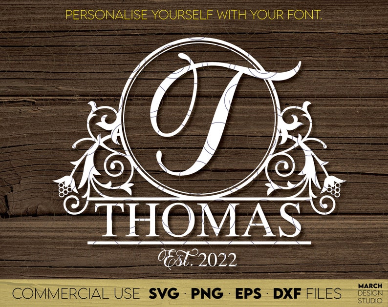 Monogram Frame SVG Bundle, Split Font Design, Digital Download - Etsy