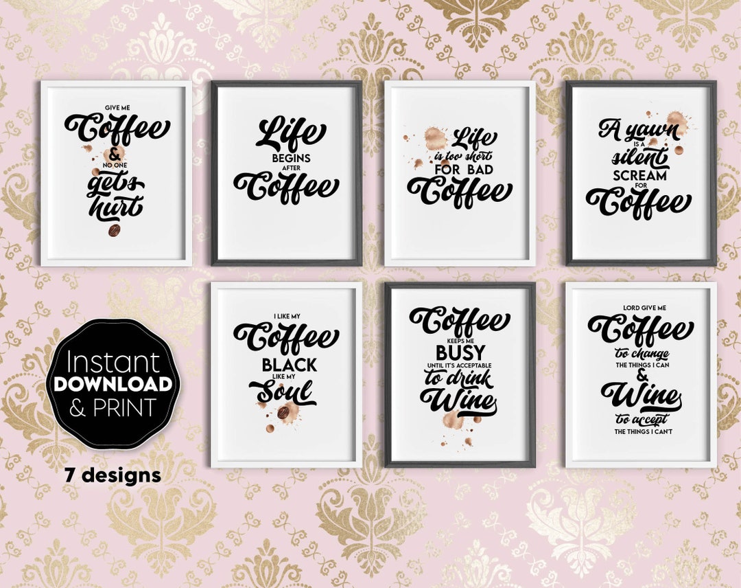 Coffee Quotes PDF Bundle | Printable Coffee Quotes | Coffee Lover ...