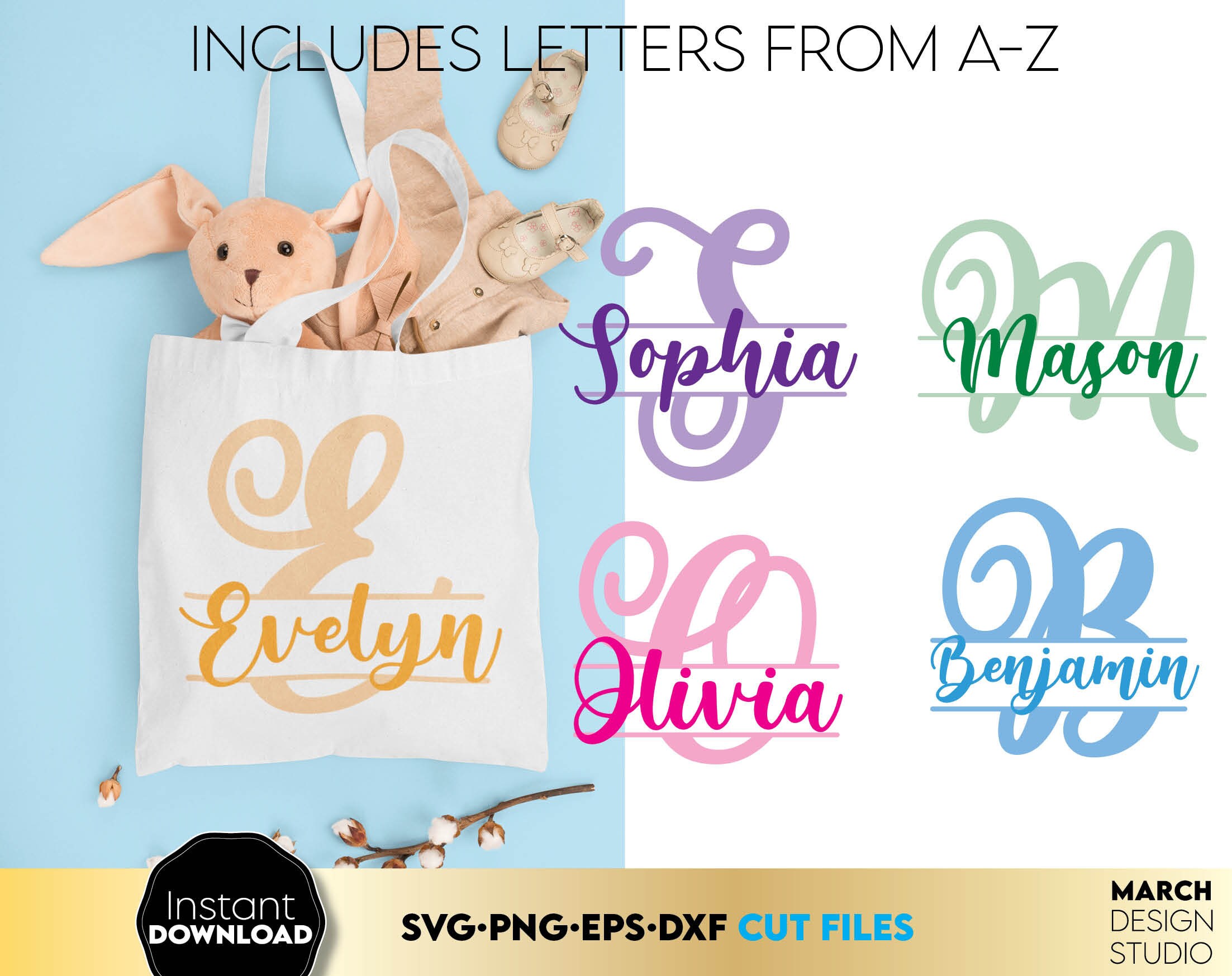 Kids Split Monogram SVG Kids Monogram Shirts SVG Kids Easter SVG Kids ...