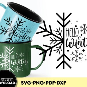 Hello Winter SVG Cut File for Cricut Snowflake Commercial Use ...