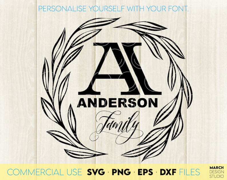 Monogram Frame SVG Bundle, Split Font Design, Digital Download - Etsy
