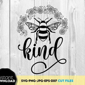 Bee Kind Tee Inspirational Shirt SVG Bundle - Honey Bee SVG - Bee Kind ...