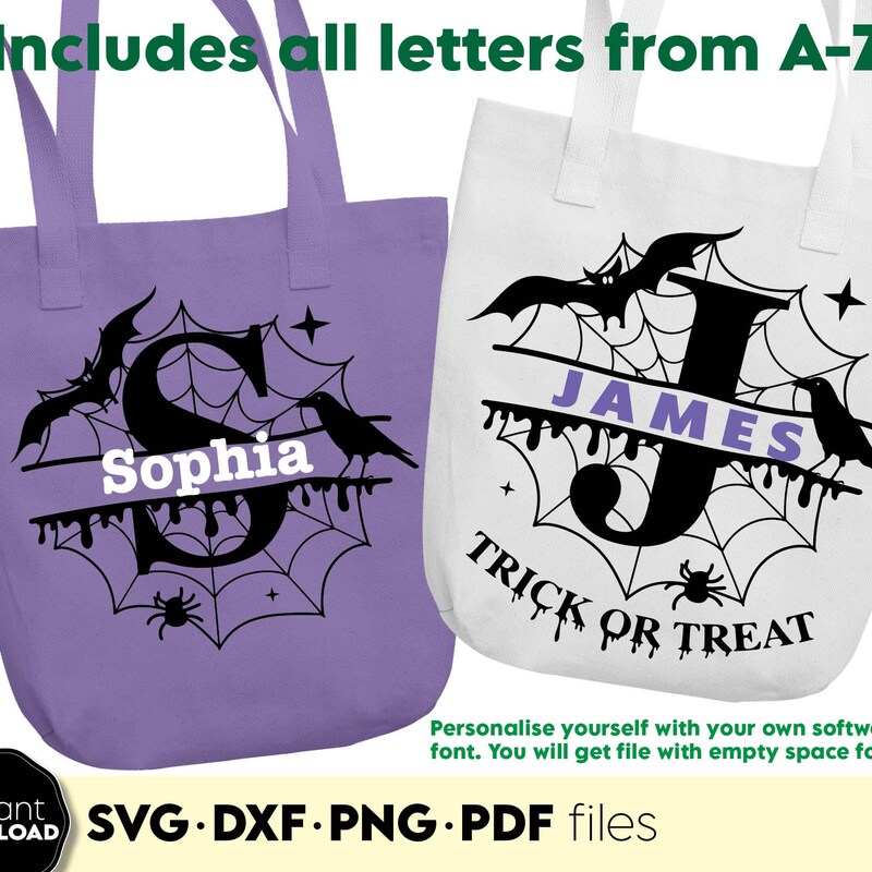 Halloween Split Monogram - Etsy
