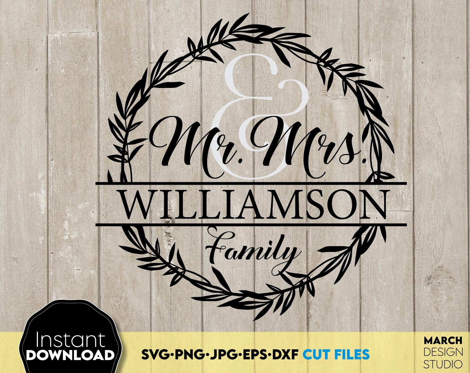 Family Name Monogram Svg Png Mr and Mrs Monogram Svg Split - Etsy