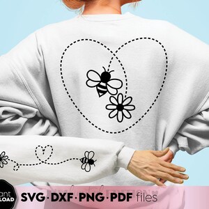 Daisy Svg Png - Bee Svg - Heart Dotted Line Svg - Honeybee Bumblebee ...