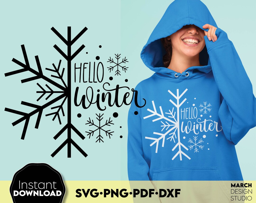 Hello Winter SVG Cut File for Cricut / Snowflake / Commercial - Etsy