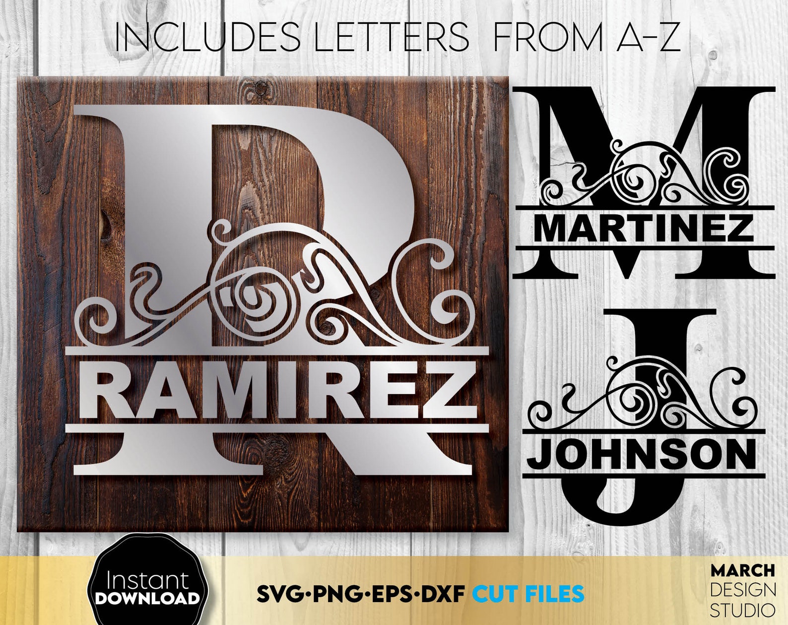 Monogram SVG Split Monogram SVG Family Monogram SVG - Etsy