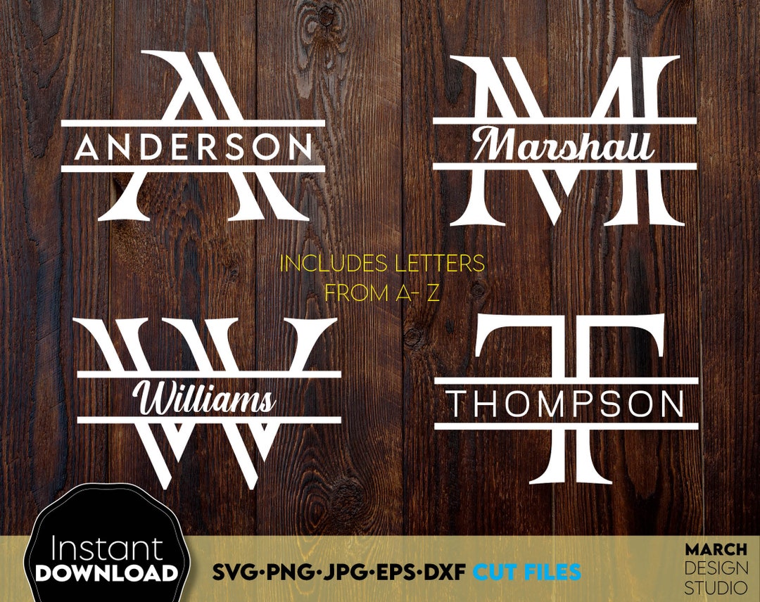 Split Monogram Bundle Svg, Split Monogram SVG, Split Monogram Letters ...