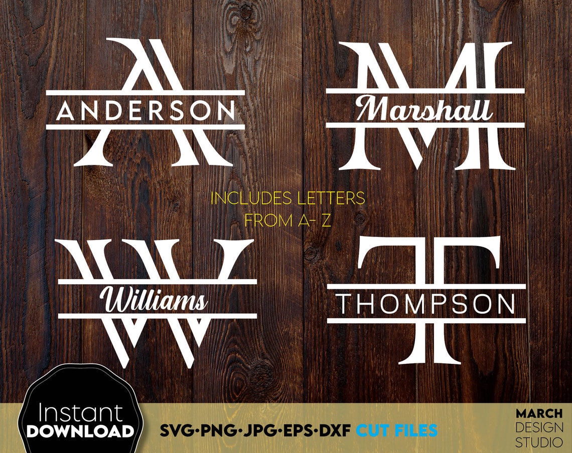 Split Monogram Bundle Svg Split Monogram SVG Split Monogram | Etsy