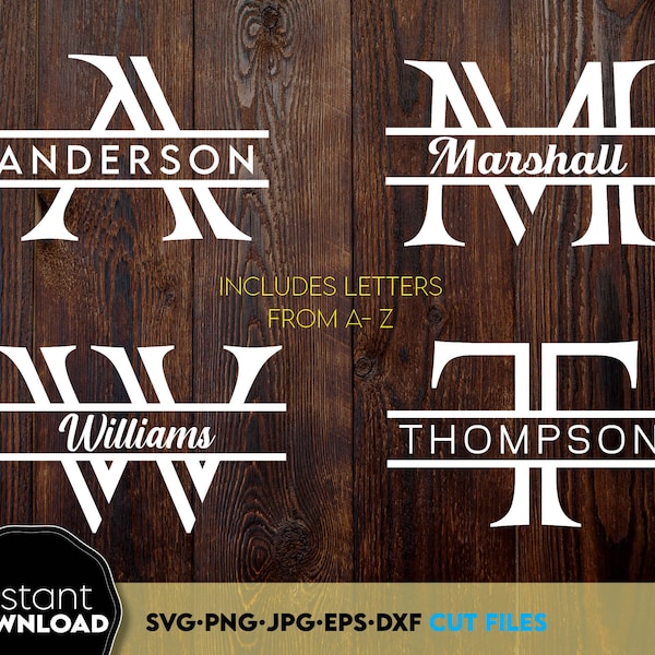 Split Monogram - Etsy