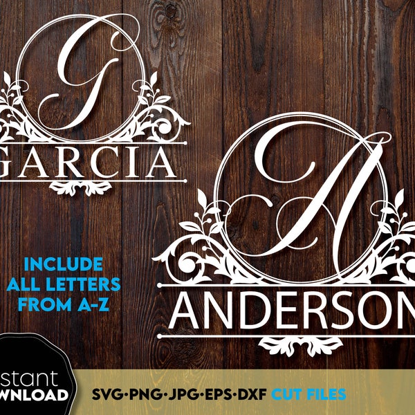 Split Monogram Font Svg Monogram Letter - Etsy