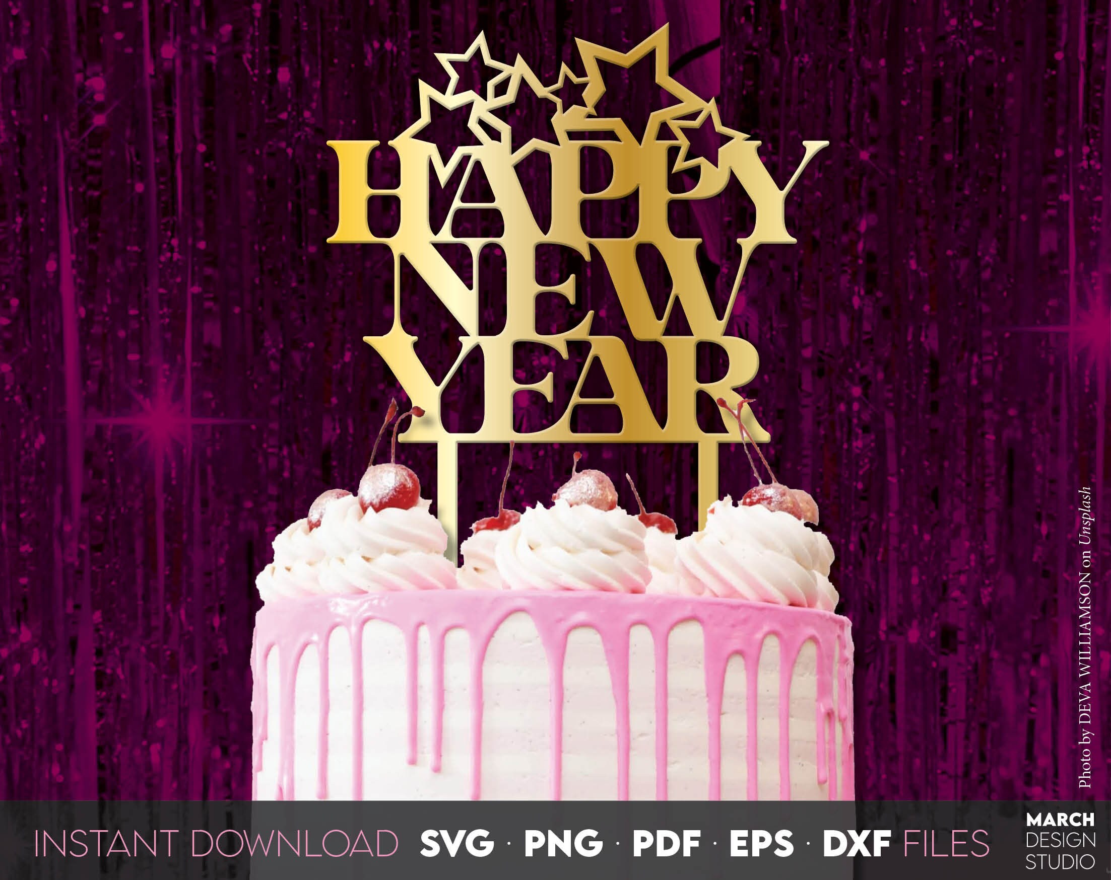Happy New Year Cake Topper SVG Bundle Hello 2023 SVG New - Etsy Australia