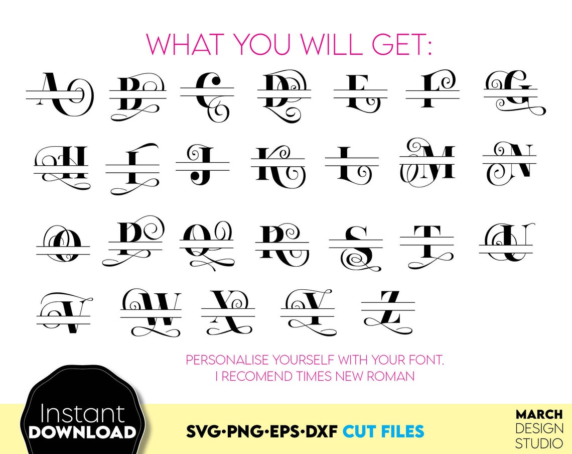 Split Monogram SVG Monogram SVG Family Monogram SVG Split - Etsy