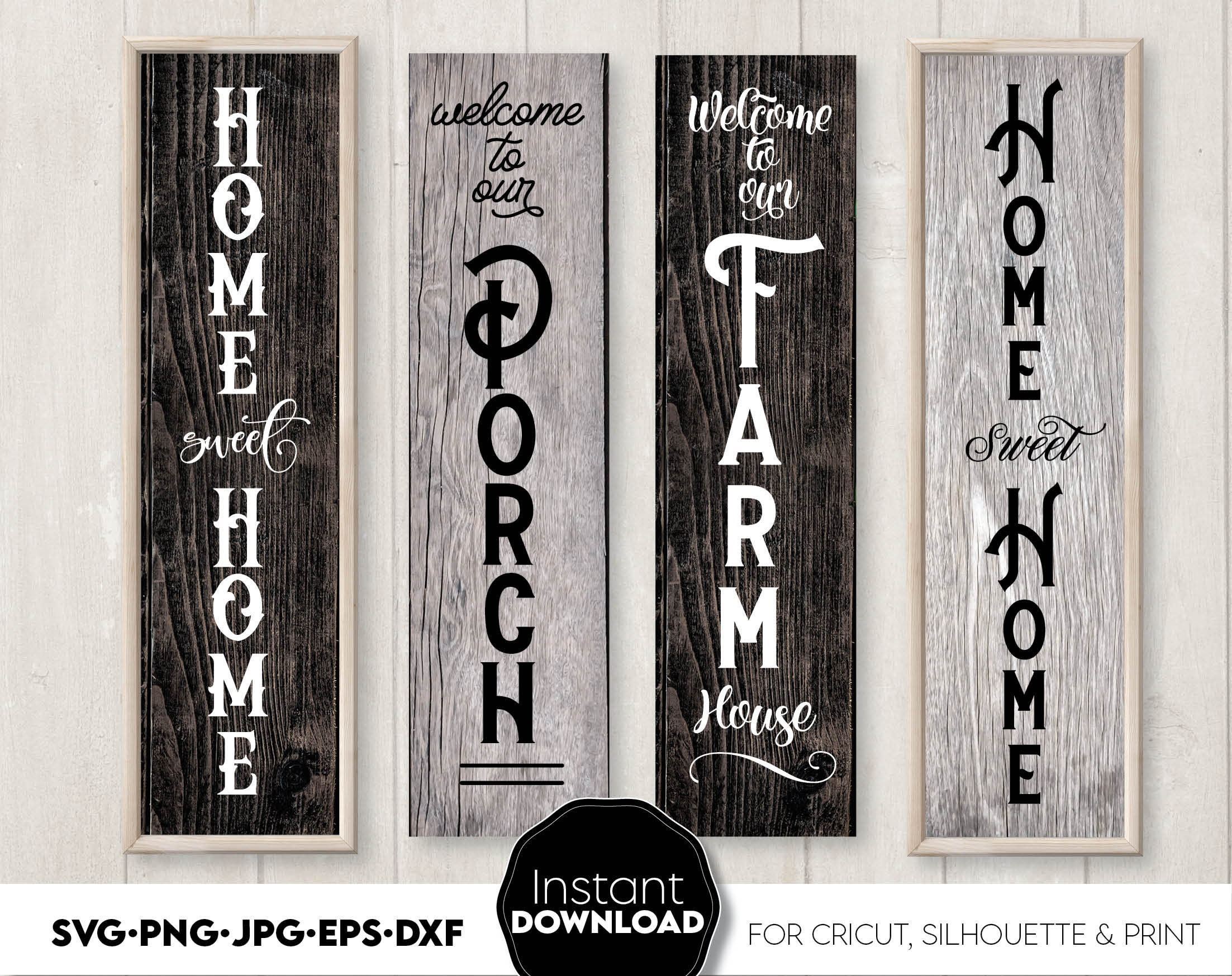 Vintage Welcome Sign SVG Bundle Front Porch Sign SVG | Etsy
