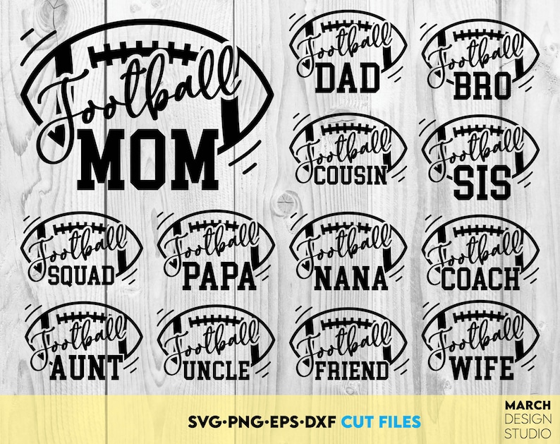 Football Family SVG Bundle, Game Day Shirt Design, Instant Download - Etsy