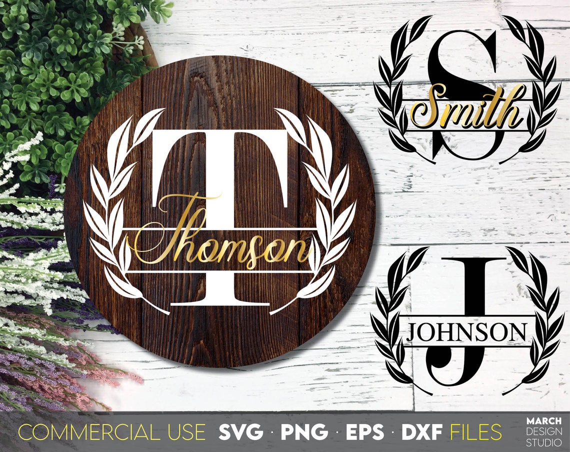 Split Monogram SVG Monogram SVG Family Monogram SVG | Etsy