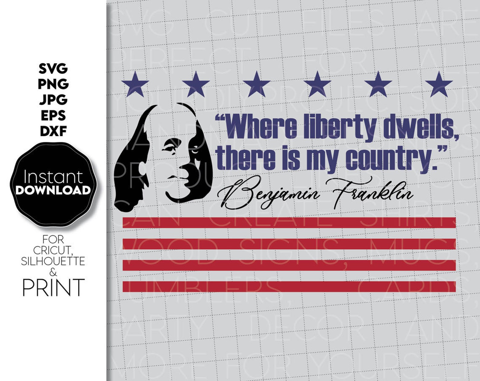Benjamin Franklin SVG 4th of July SVG Merica SVG Merica - Etsy
