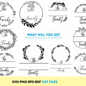Circle Monogram Svg, Family Name Monogram, Wreath Monogram Frame Svg ...