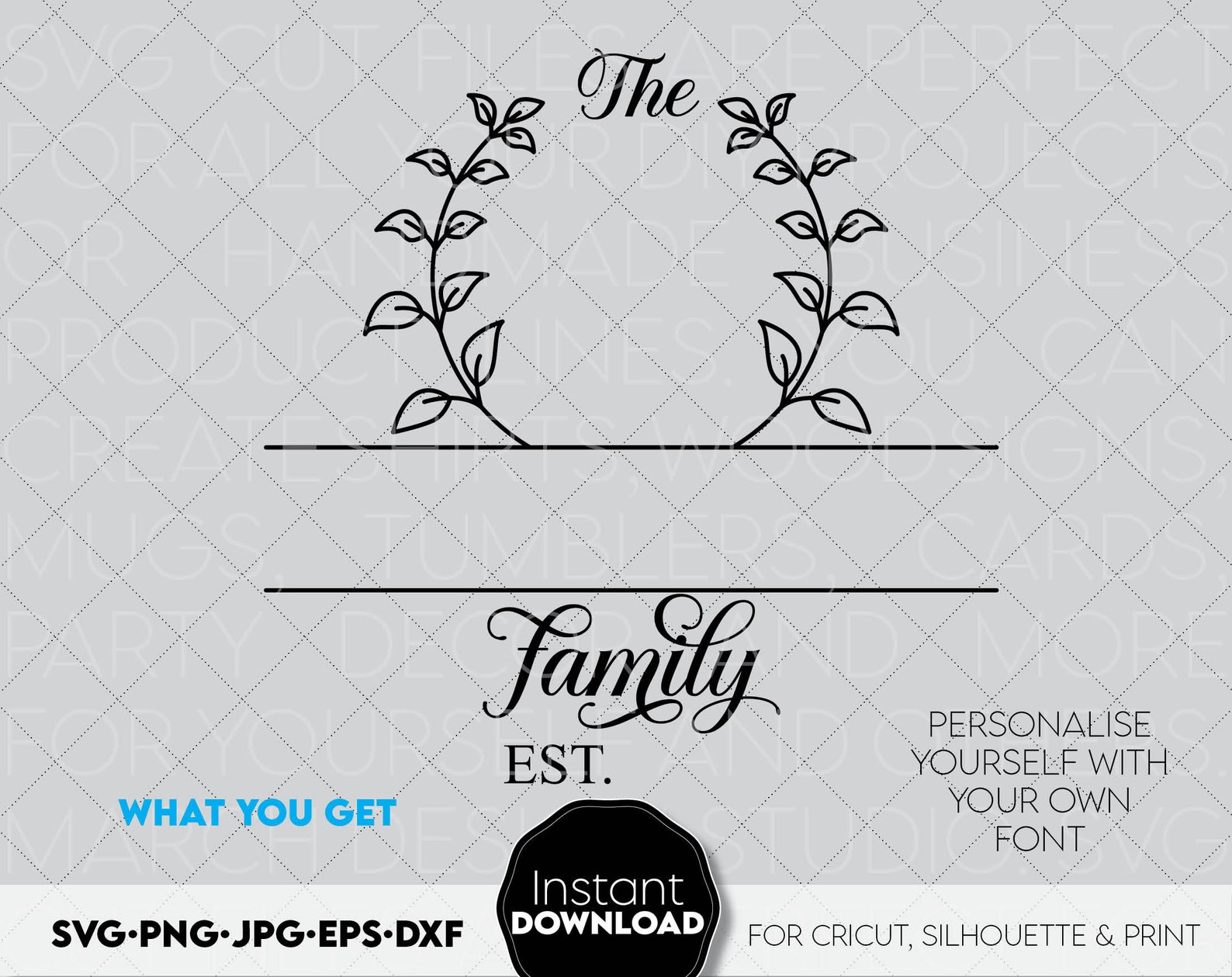 Split Monogram Frame Svg Last Name Sign Svg Family Welcome - Etsy