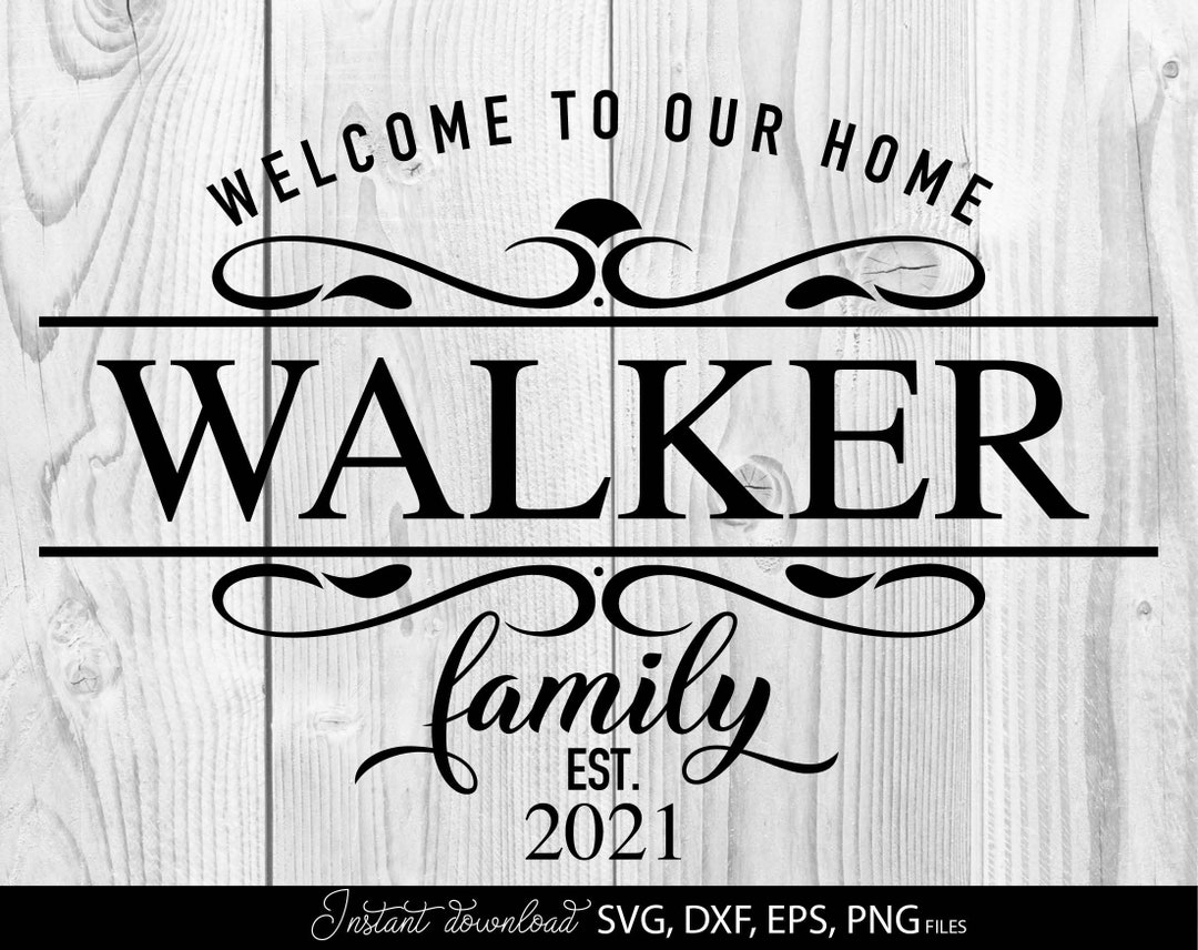 Family Name Sign SVG, Split Monogram SVG, Welcome Sign SVG, Wedding ...