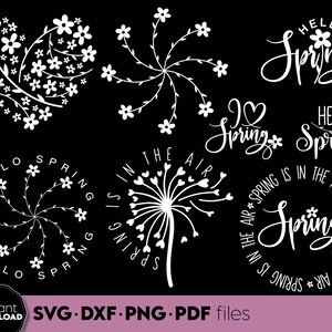 Spring Flower Signs | Spring Bundle Svg | Springtime Svg | Spring Round ...