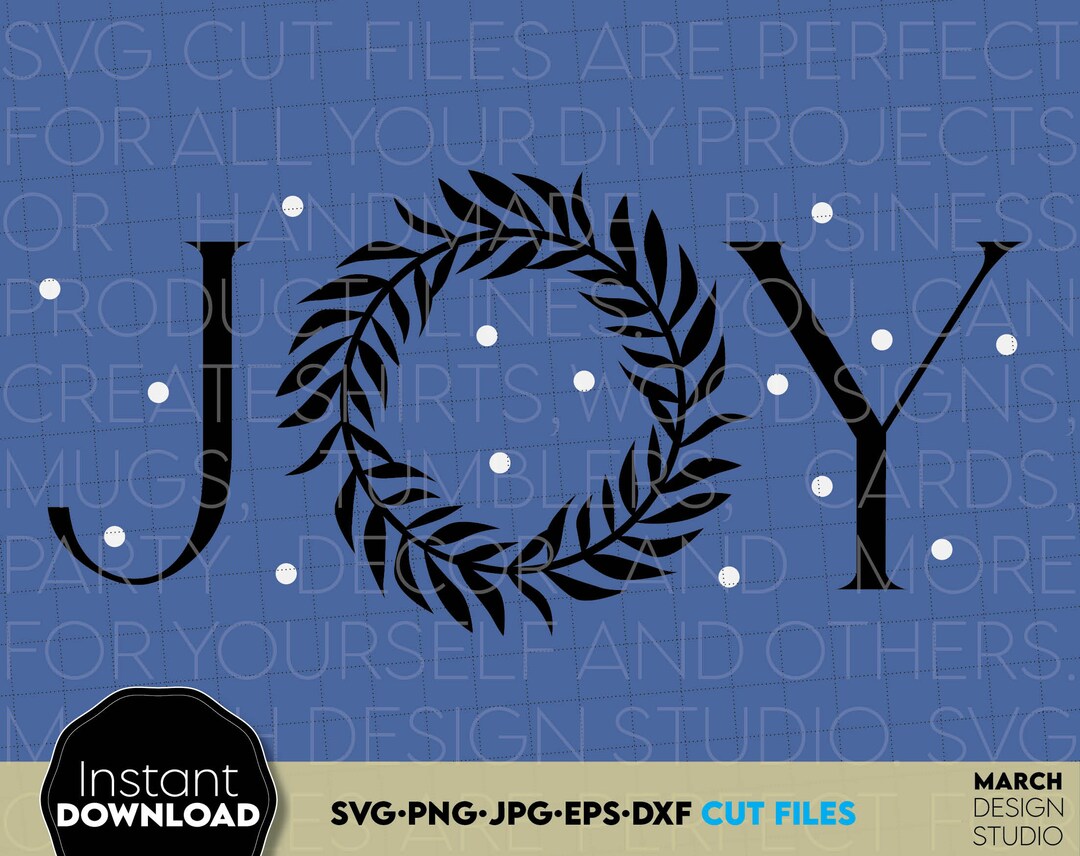 Christmas Joy Wreath SVG: Cricut, Silhouette Cut Files - Etsy