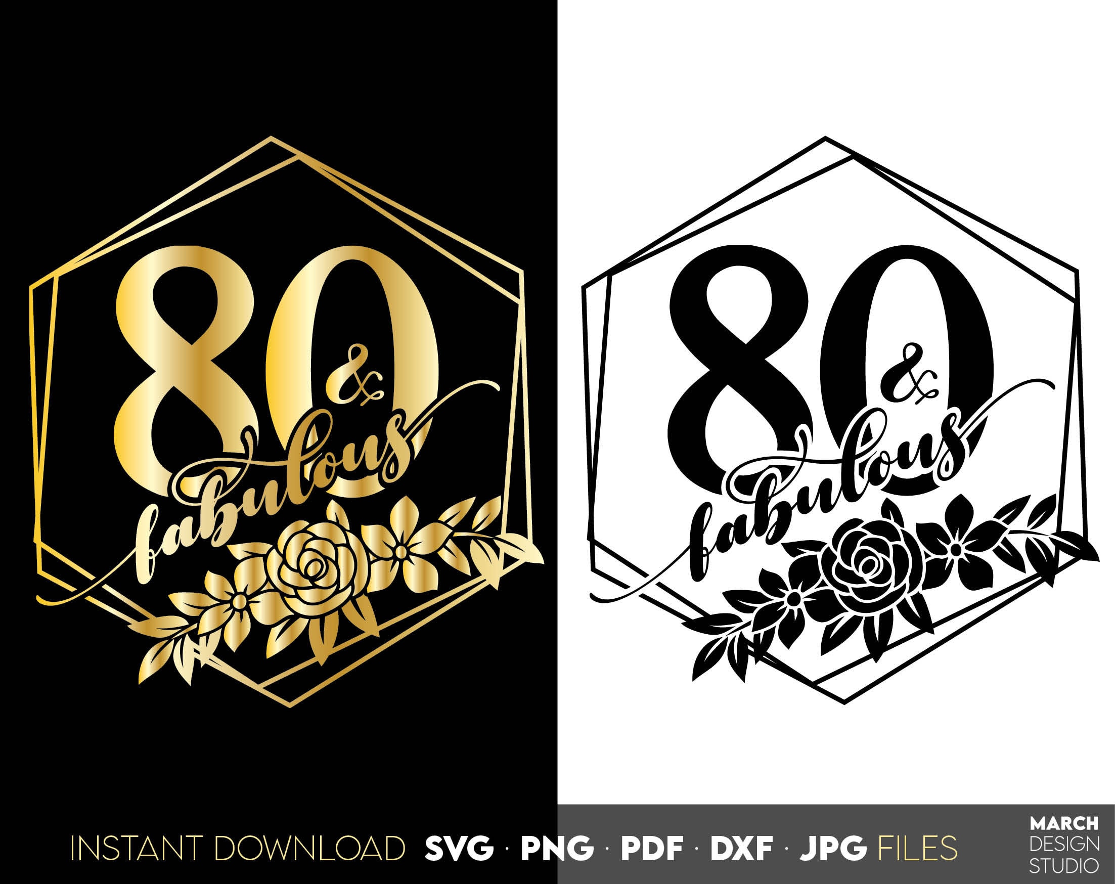 80 and Fabulous Svg Floral 80th Birthday Svg Eighty Birthday - Etsy UK