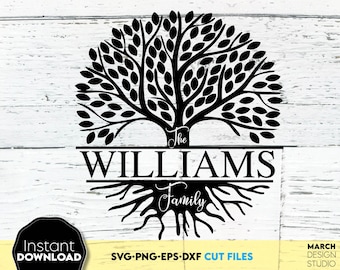 Family Tree Split Monogram SVG, Laser Cut File (digital Download) - Etsy