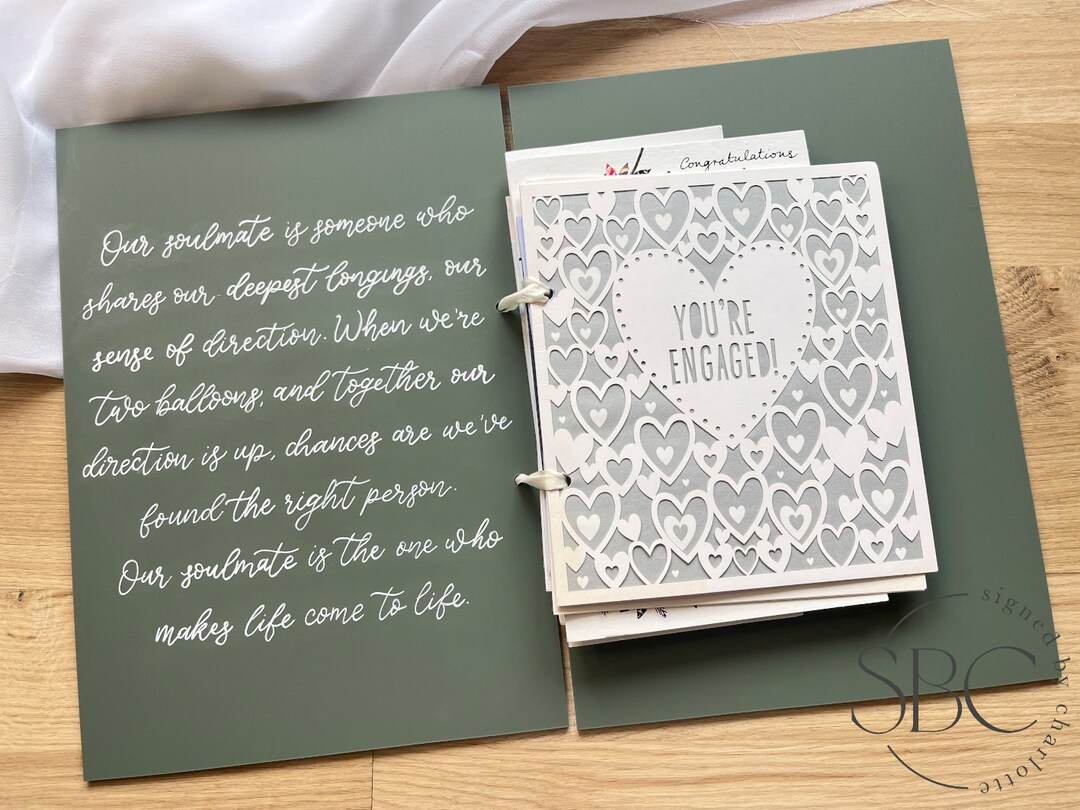 Personalised Acrylic Engagement Cards File Card Keeper Calligraphy ...