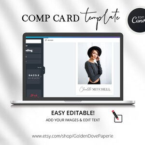 ZED CARD, Comp Card Template, Model Comp Card, Photocard, - Etsy