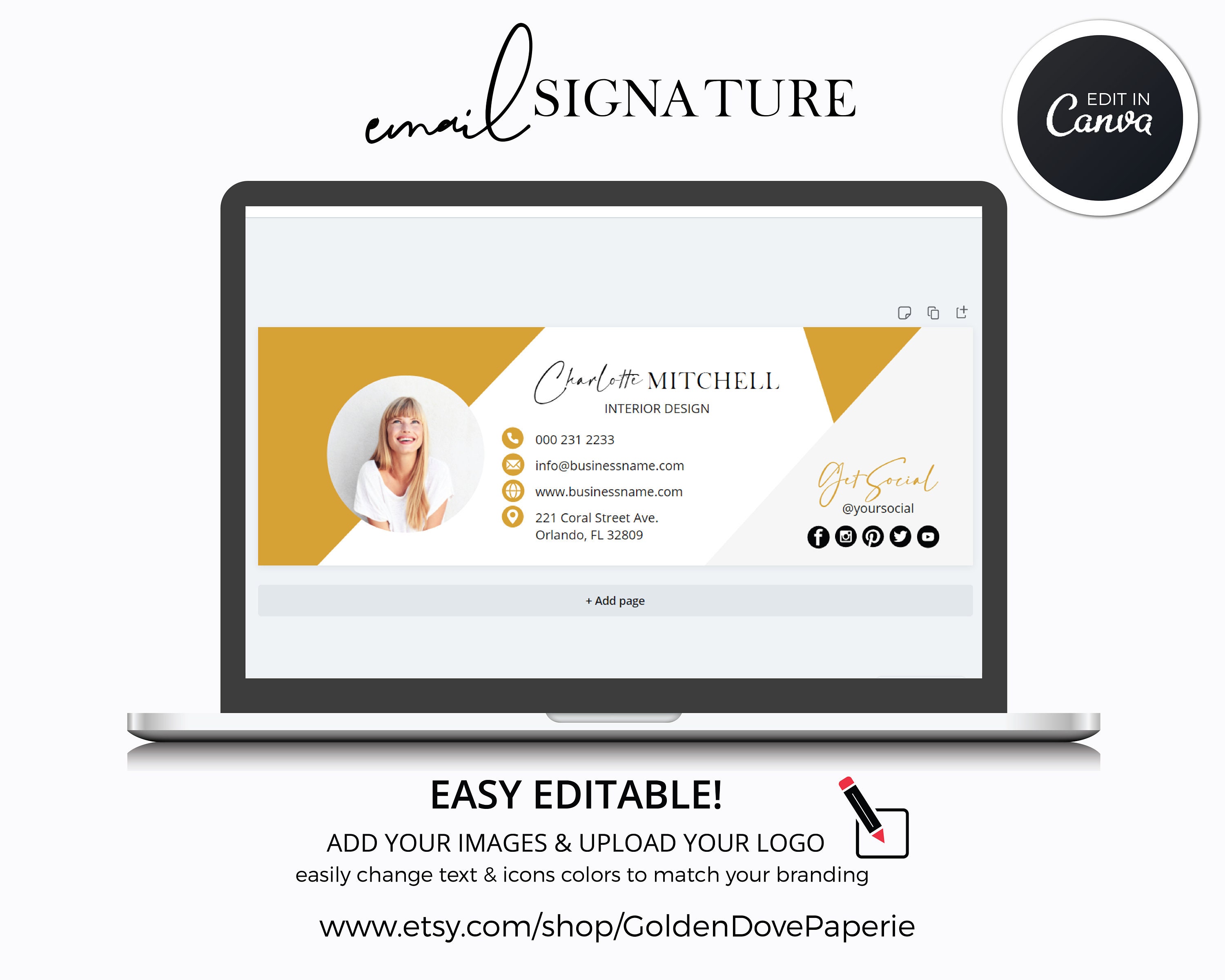 EMAIL SIGNATURE TEMPLATE With Picture Gmail Signature | Etsy