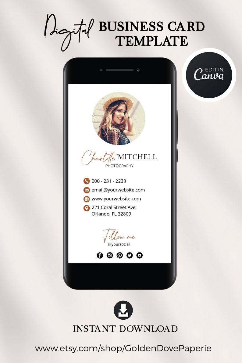 BUSINESS CARD DESIGN Canva Template Personalized Card - Etsy