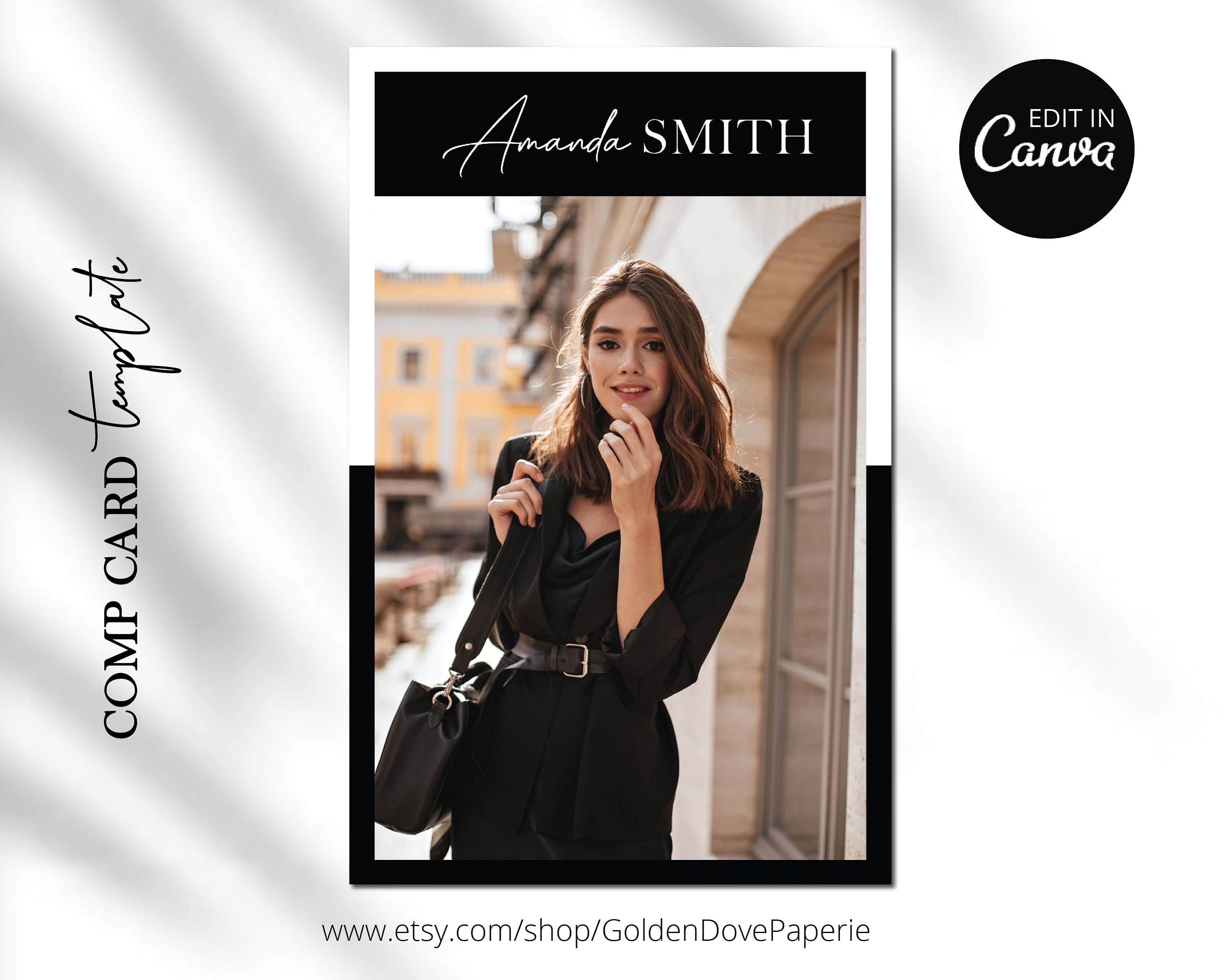 ZED CARD Modeling Comp Card Template Model Comp Card Photo - Etsy