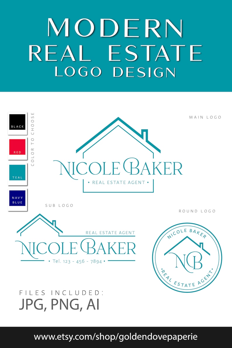 REAL ESTATE LOGO Branding Kit Realtor Logo Circle Logo - Etsy
