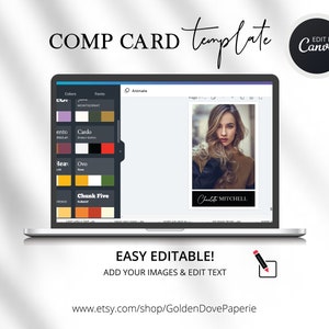 COMP CARD TEMPLATE - Canva Template - Comp Card Easy Editable Template ...