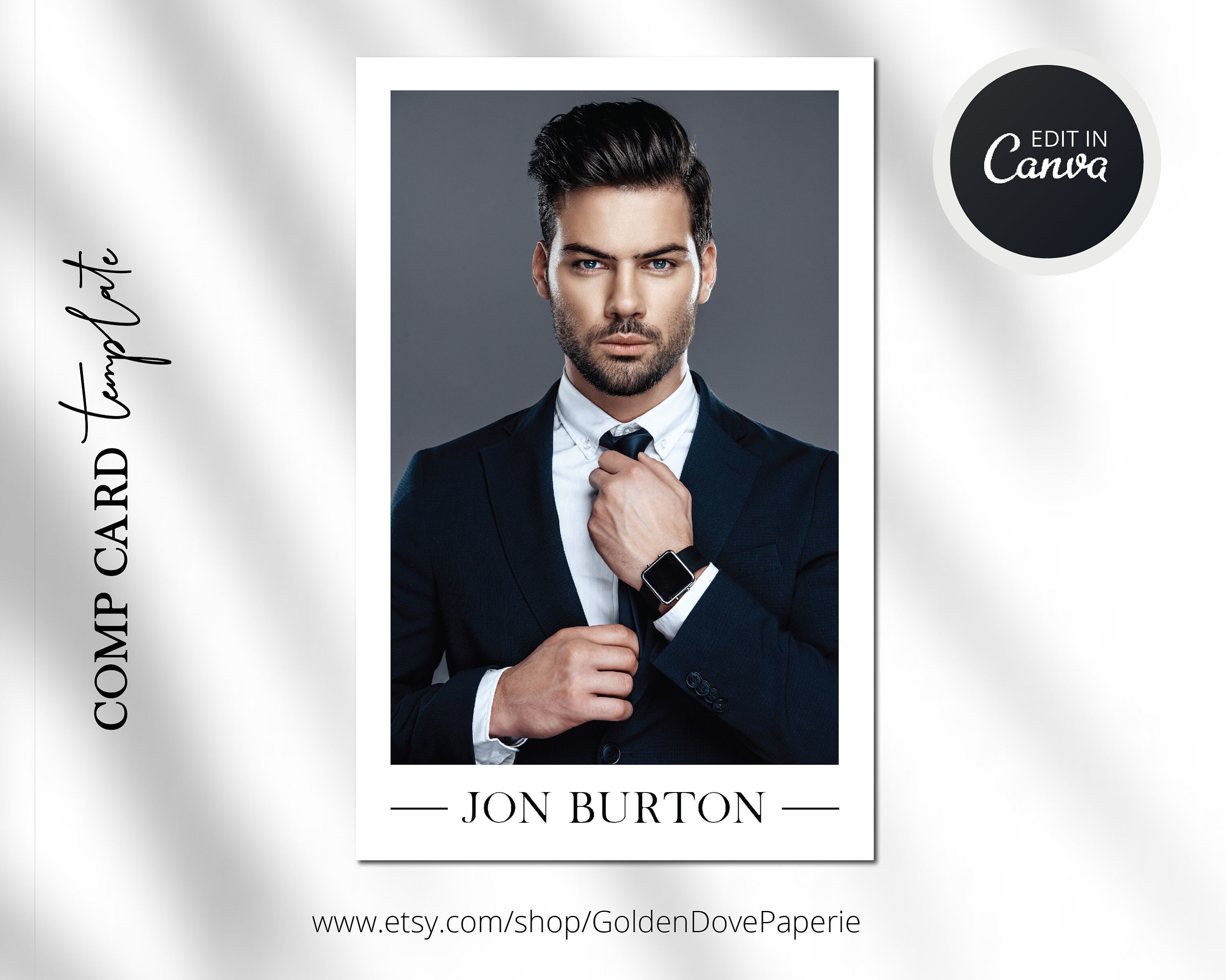 ZED CARD Comp Card Template Model Comp Card Photocard | Etsy