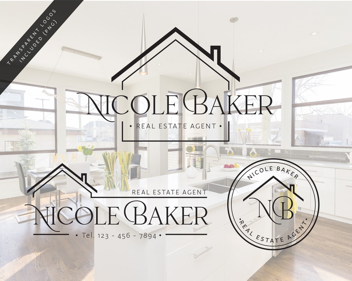 REAL ESTATE LOGO branding kit Realtor Logo Circle Logo | Etsy