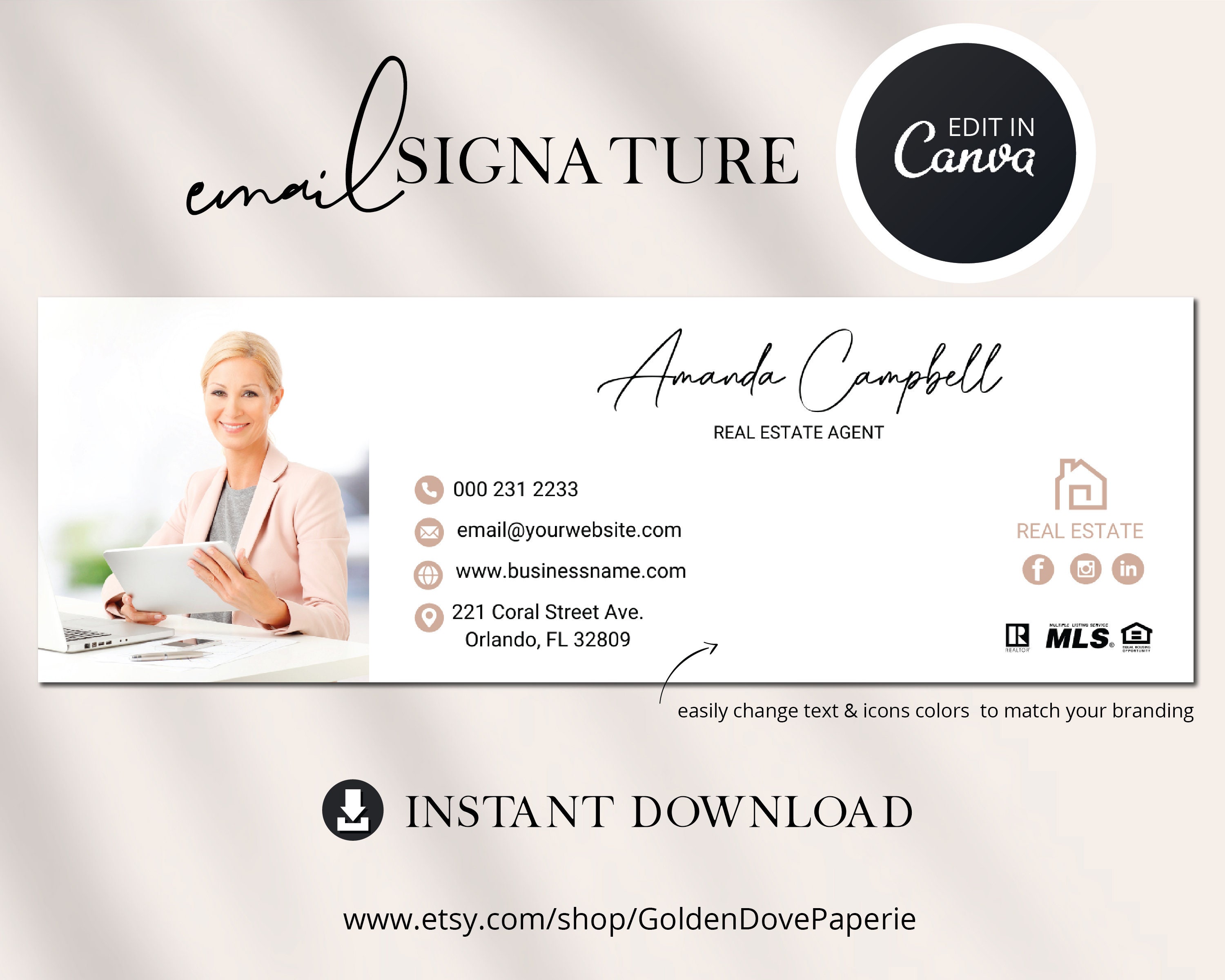 EMAIL SIGNATURE With Logo and Picture Gmail Email Signature - Etsy