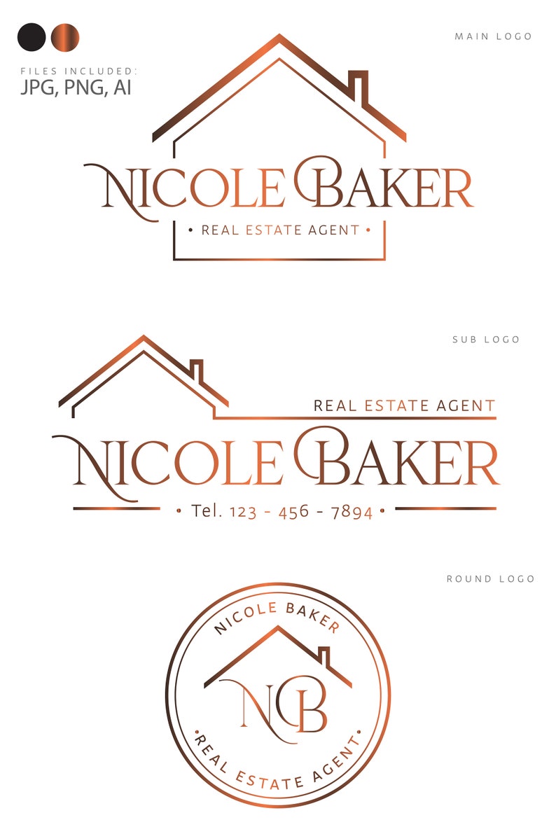 Real Estate Logo Design Circle Logo Initial Logo Realtor - Etsy