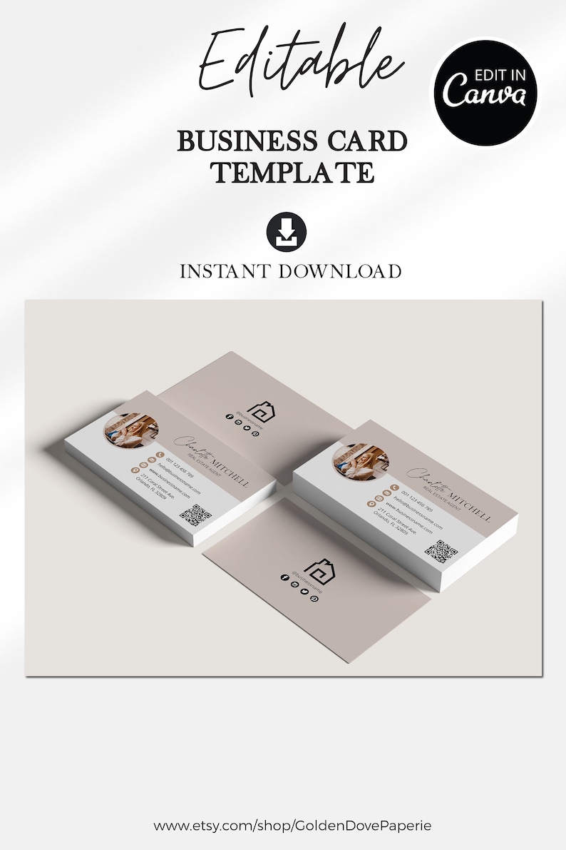 Business Card Design With QR Code Simple Business Card - Etsy