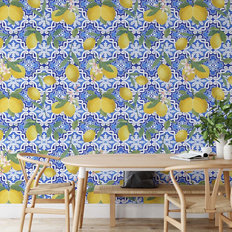 Lemon Wallpaper - Etsy