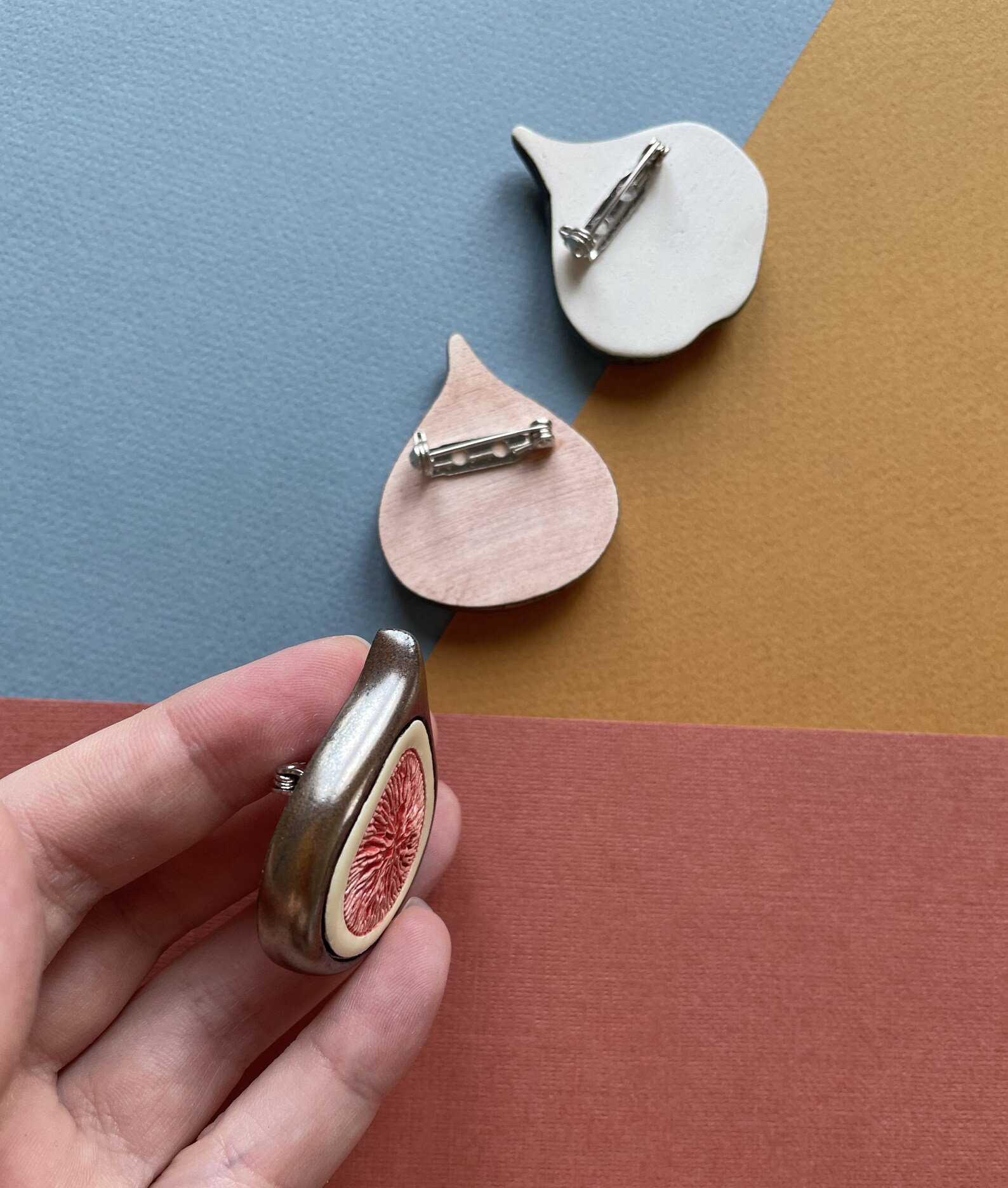 Clay Fig Pin Brooch Ceramic Jewelry | Etsy