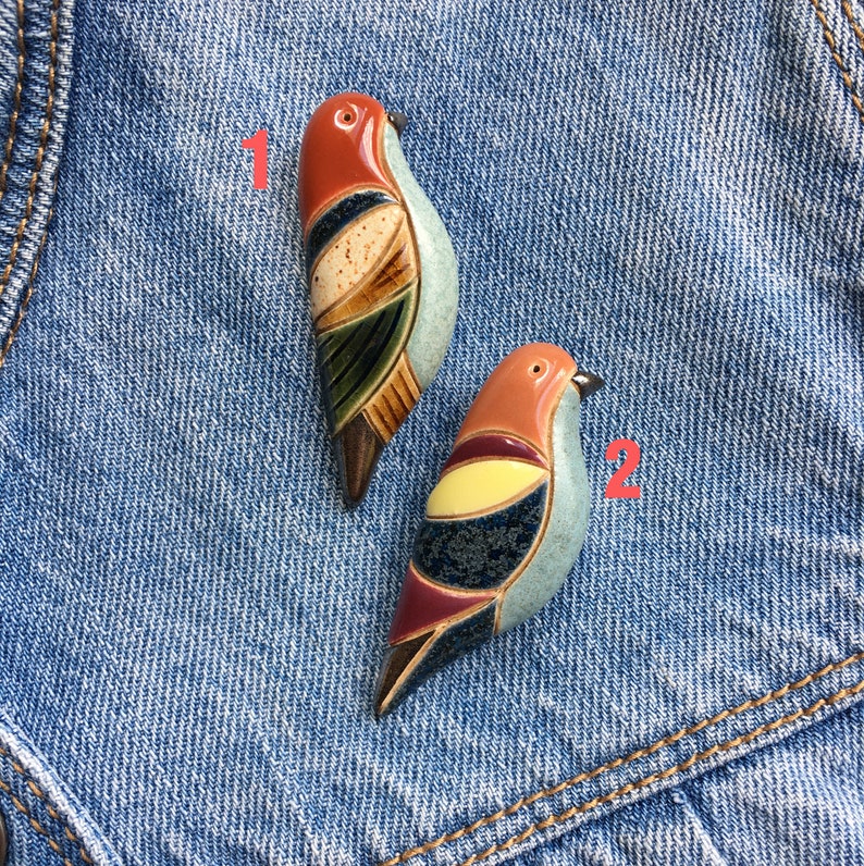 Bird Brooch Ceramic Pin White Clay Jewelry | Etsy