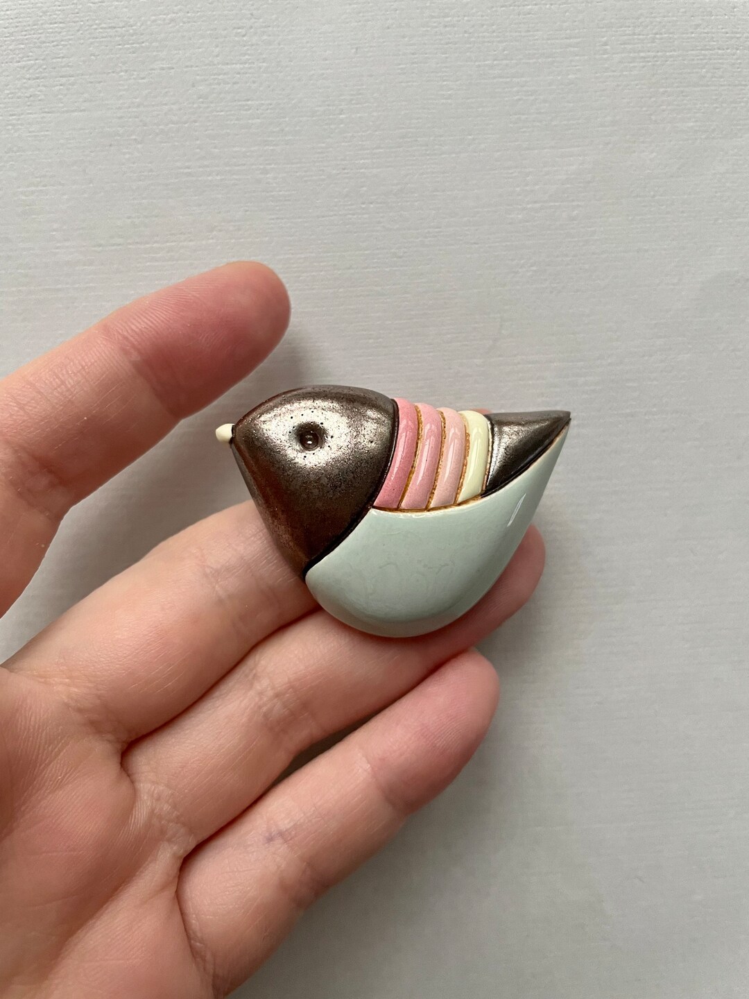 Brooch Bird Handmade Ceramic Pin White Clay Jewelry Jewellery - Etsy