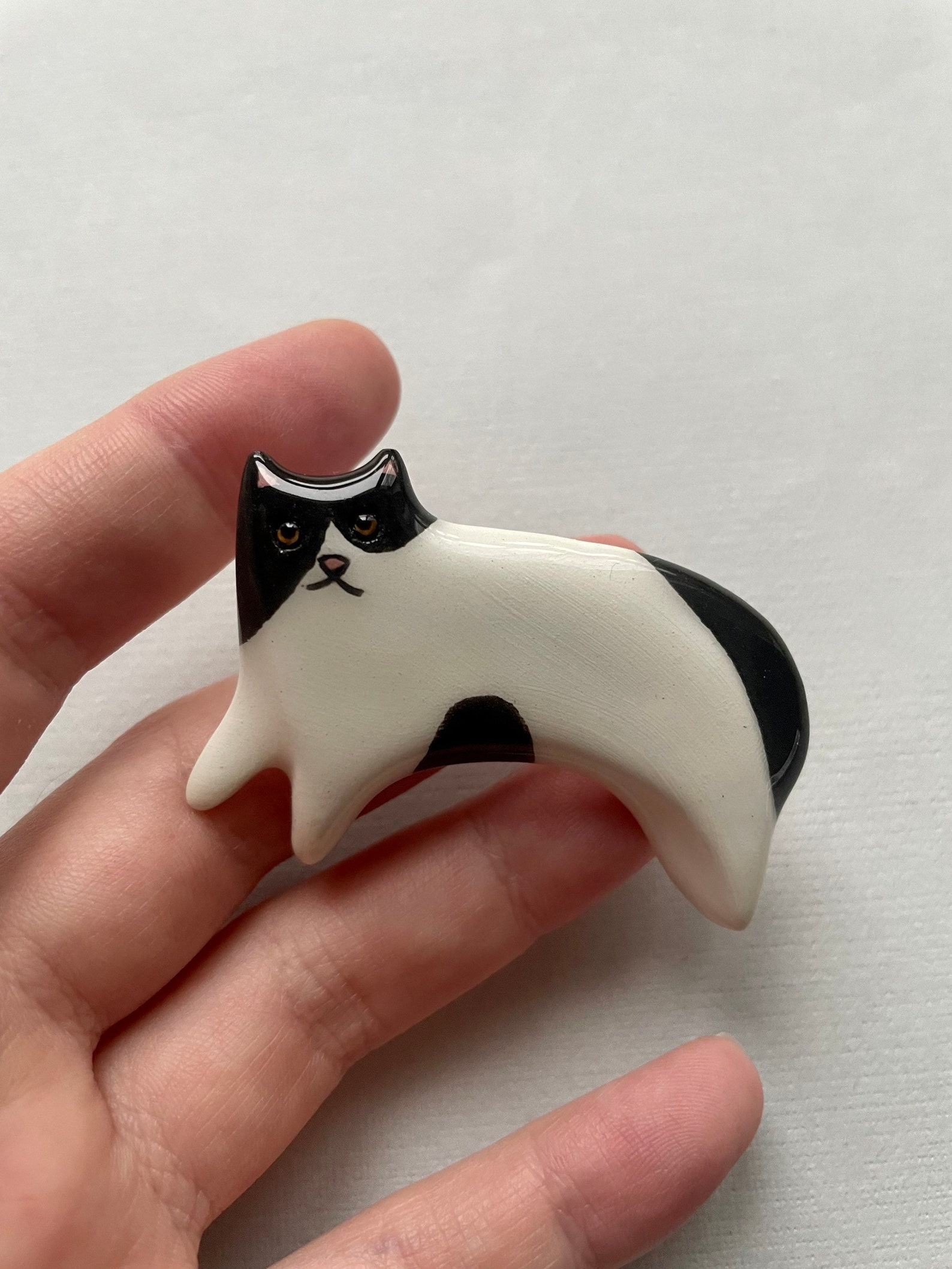 Cat Pin Brooch Ceramic Clay Jewelry. Gift for Cat Owners. - Etsy
