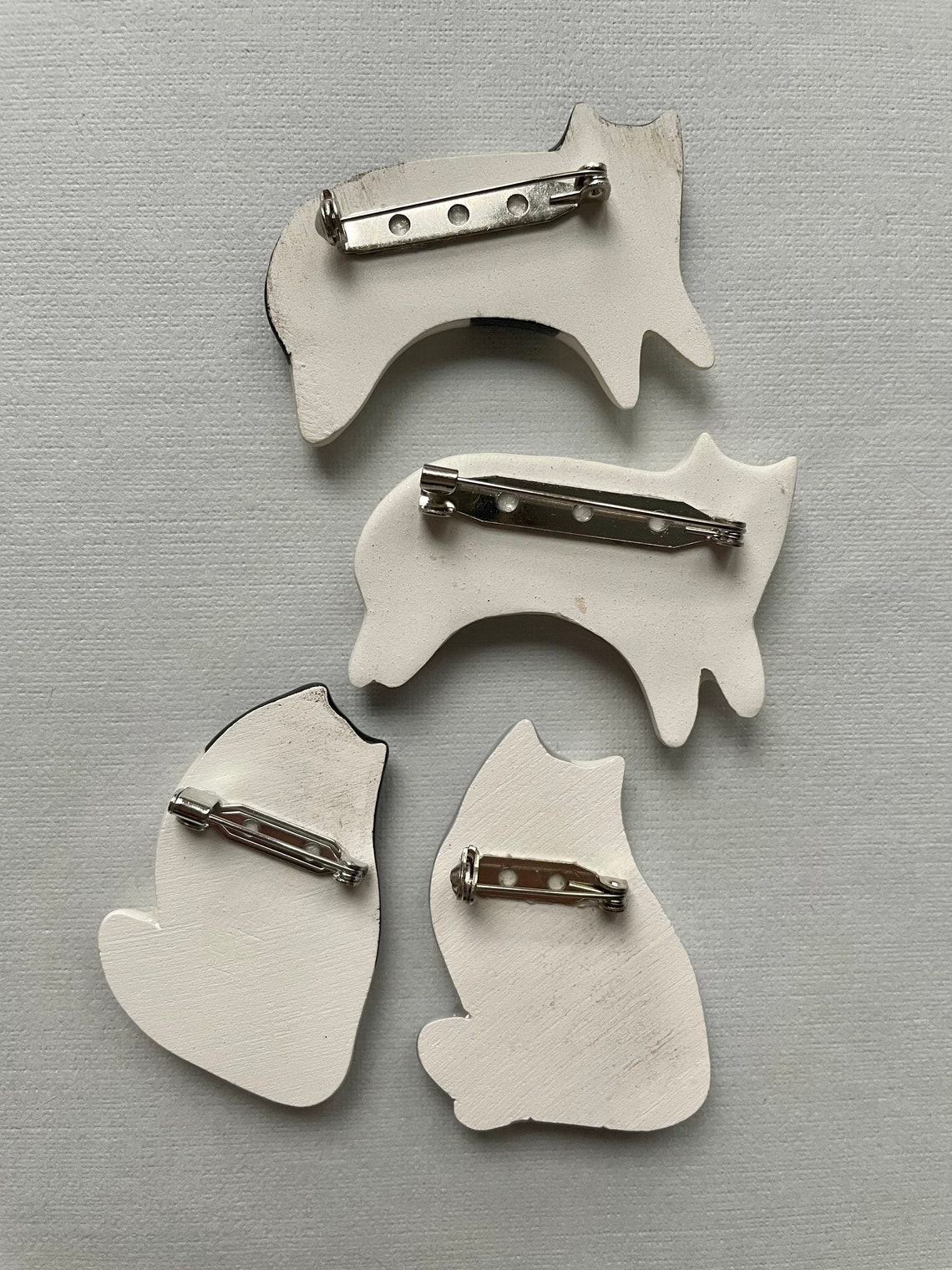 Cat Pin Brooch Ceramic Clay Jewelry. Gift for Cat Owners. - Etsy