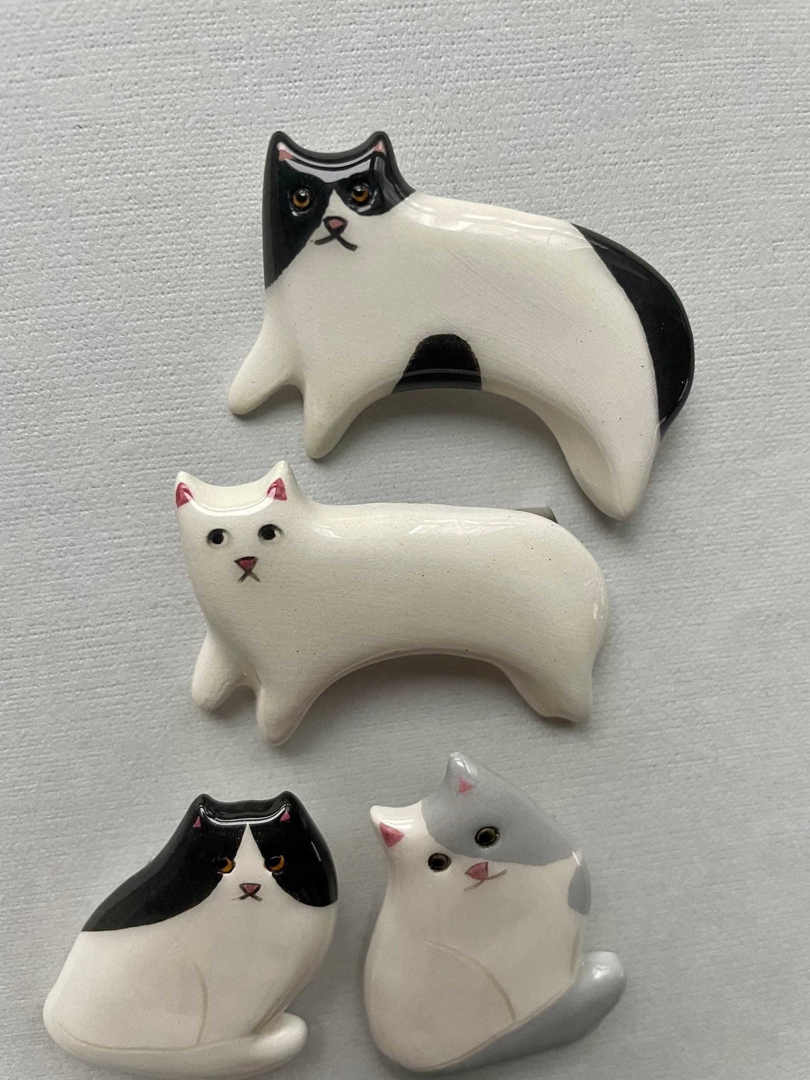 Cat Pin Brooch Ceramic Clay Jewelry. Gift for Cat Owners. - Etsy