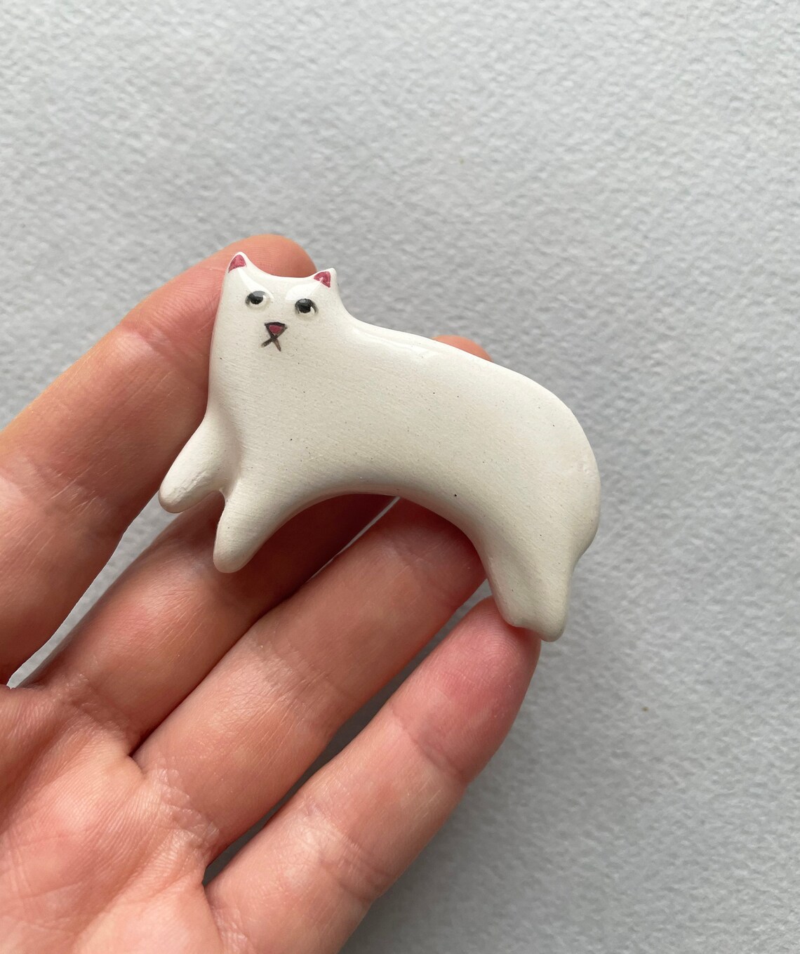 Cat Pin Brooch Ceramic Clay Jewelry. Gift for Cat Owners. - Etsy